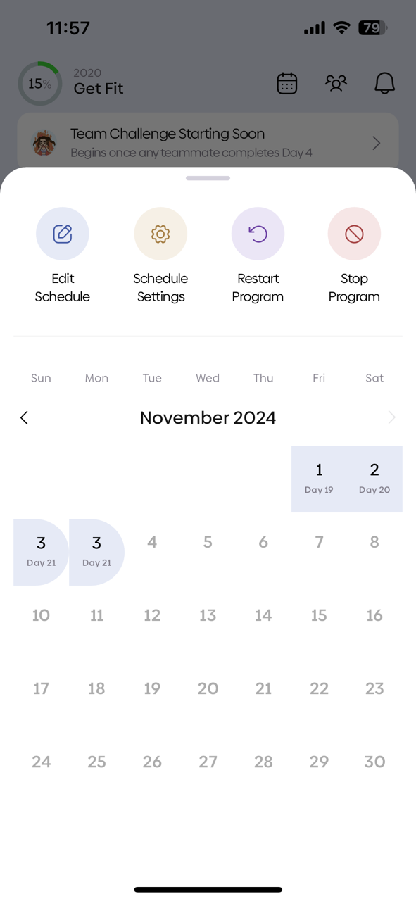 Chloe Ting Community - calendar bug?