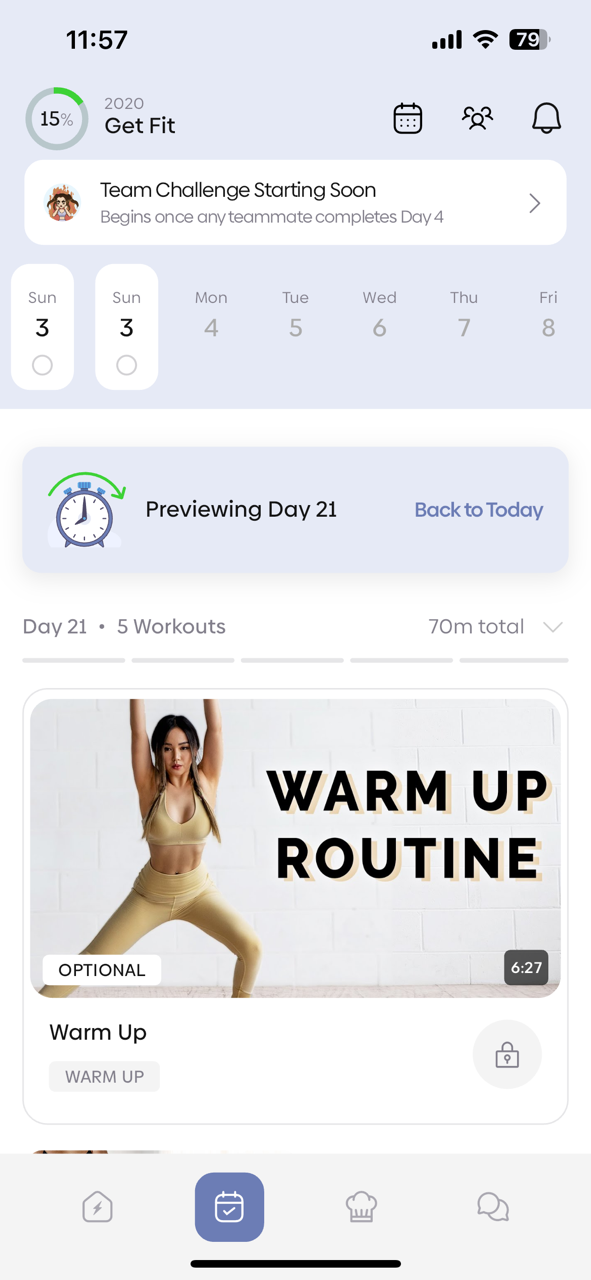 Chloe Ting Community - calendar bug?