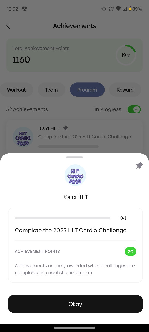Chloe Ting Community - Not receiving 2025 HIIT program achievement!🏅