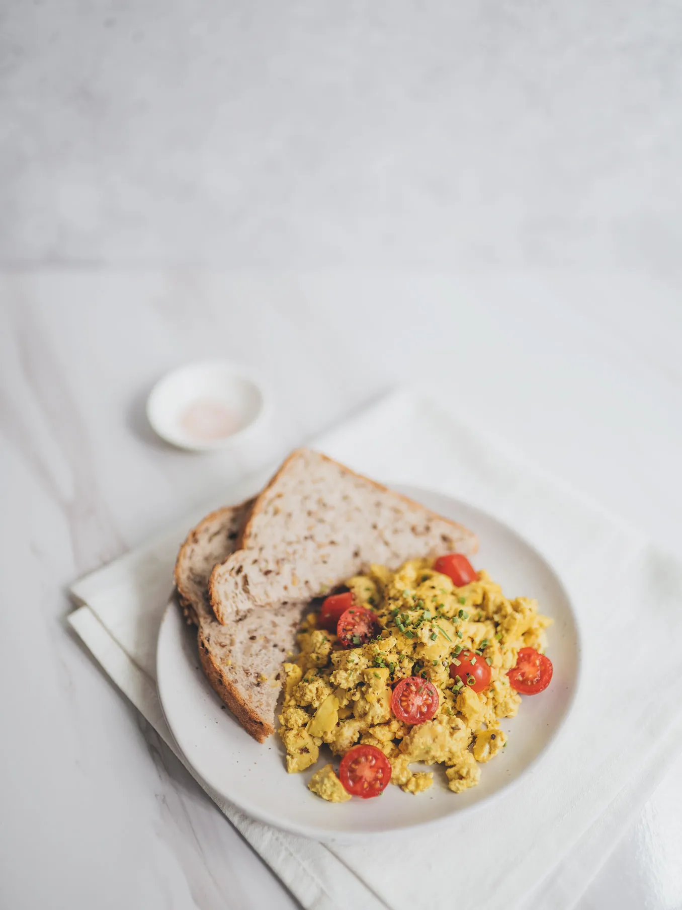 Tofu Scramble on Toast - Chloe Ting Recipes