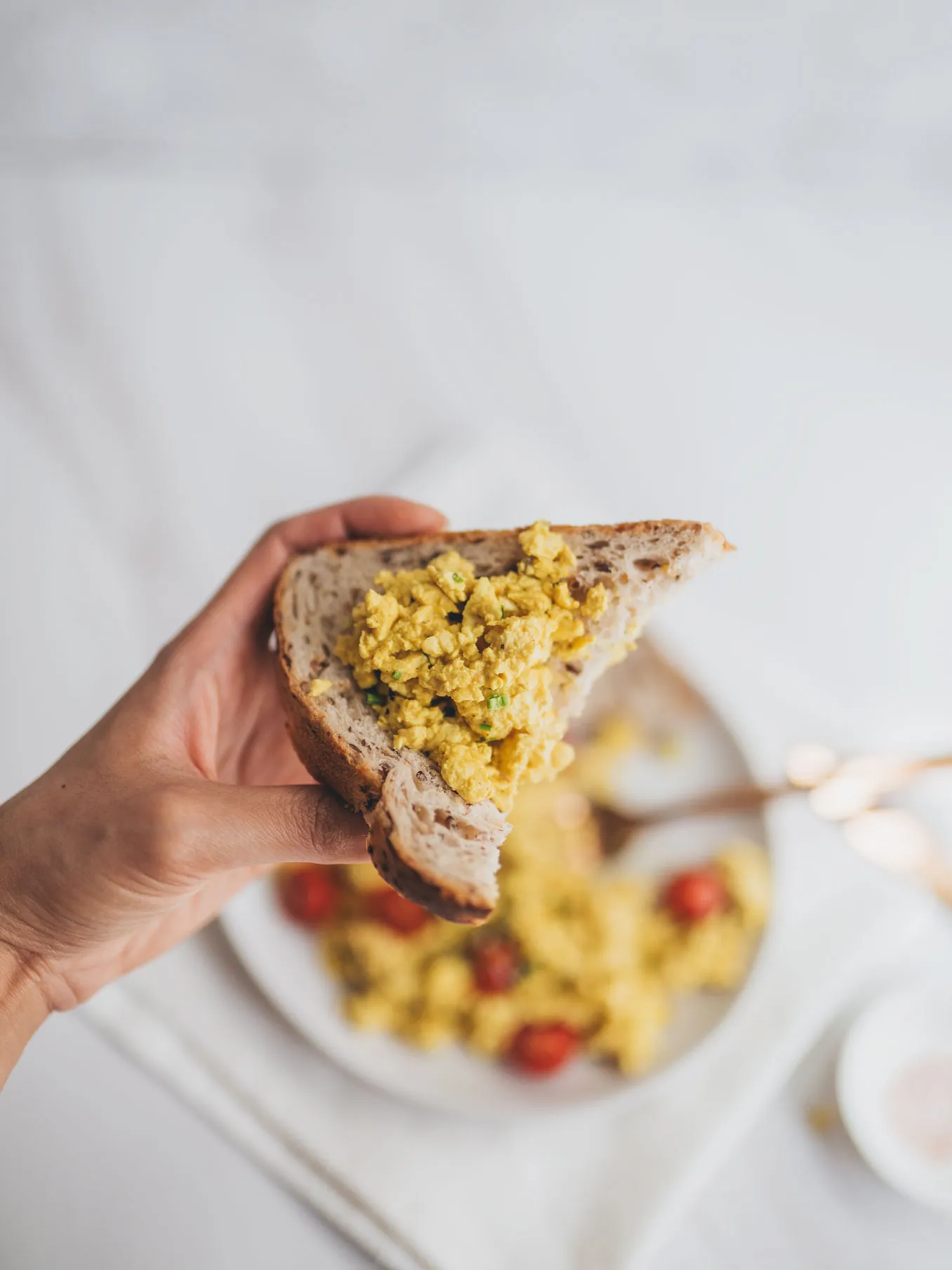Tofu Scramble on Toast - Chloe Ting Recipes