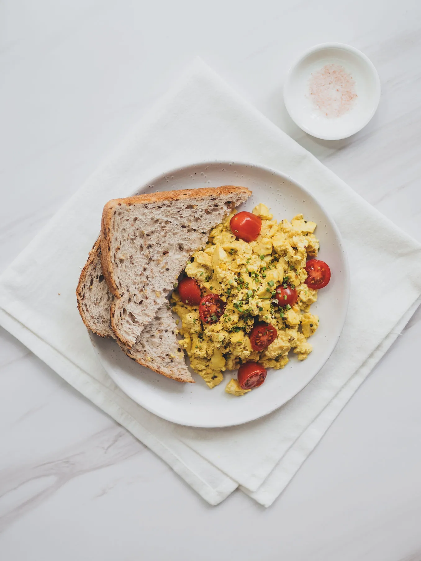 Tofu Scramble on Toast - Chloe Ting Recipes