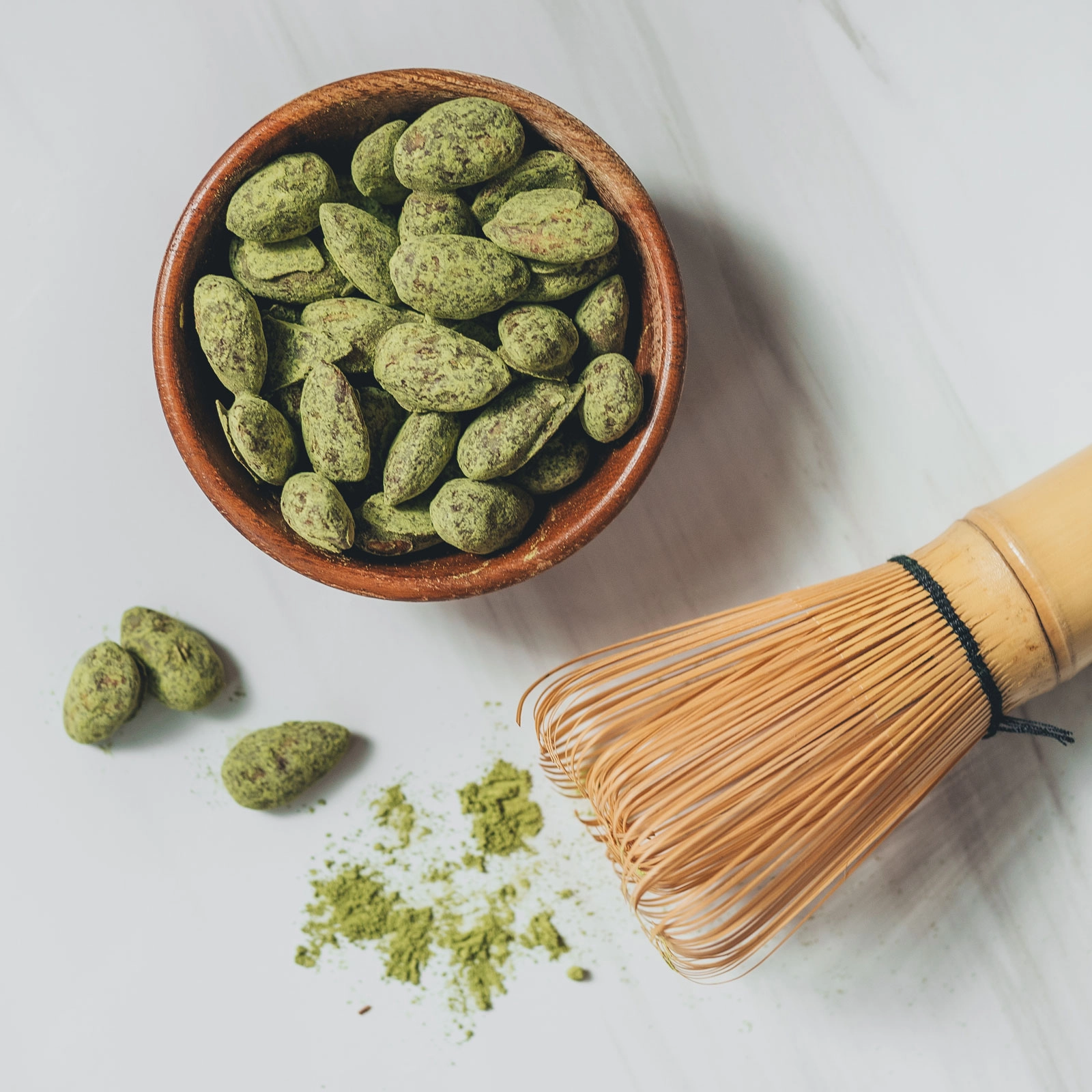 Matcha Chocolate Coated Almonds - Chloe Ting Recipes