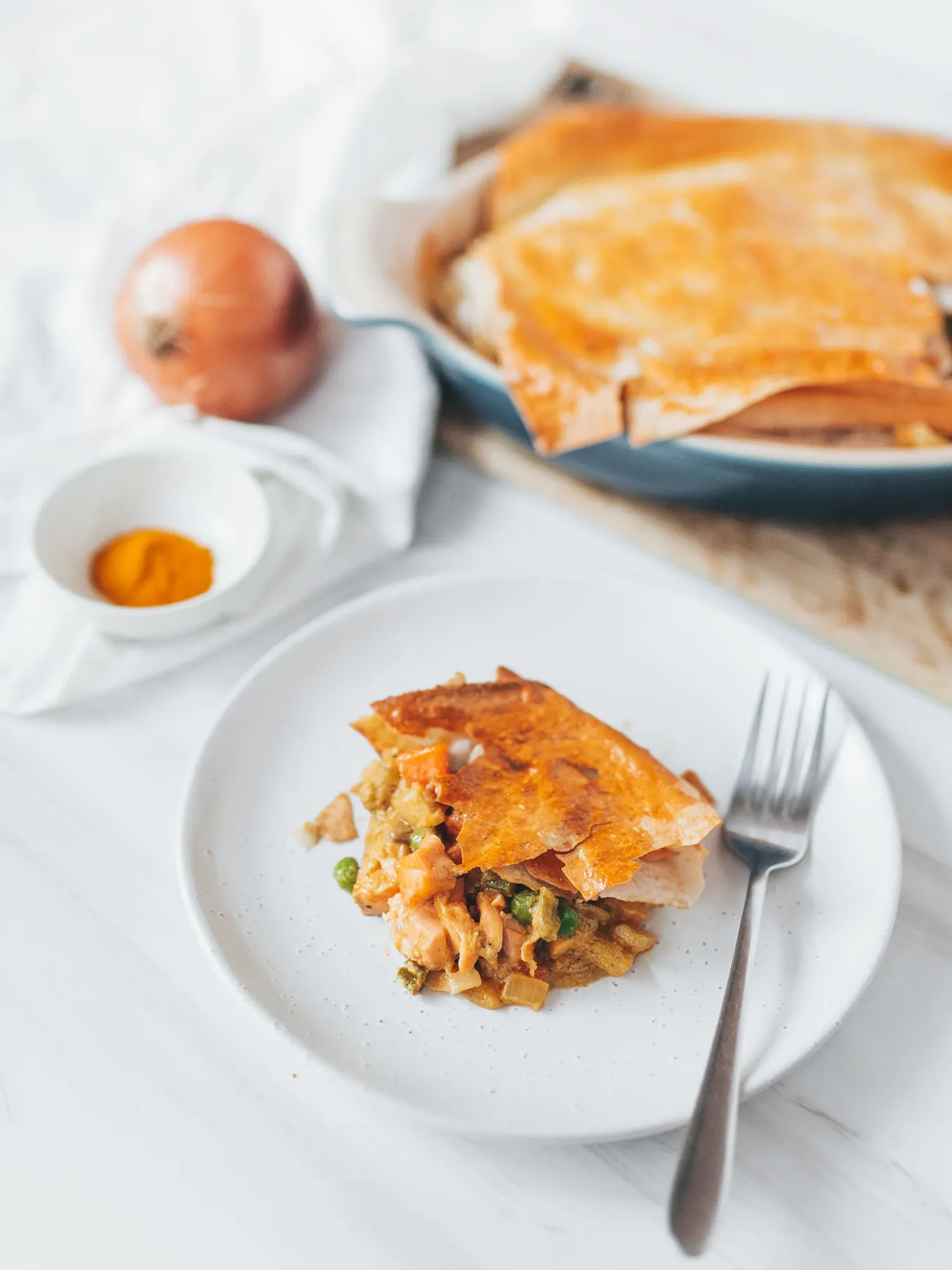 Curried Salmon Pot Pie - Chloe Ting Recipes