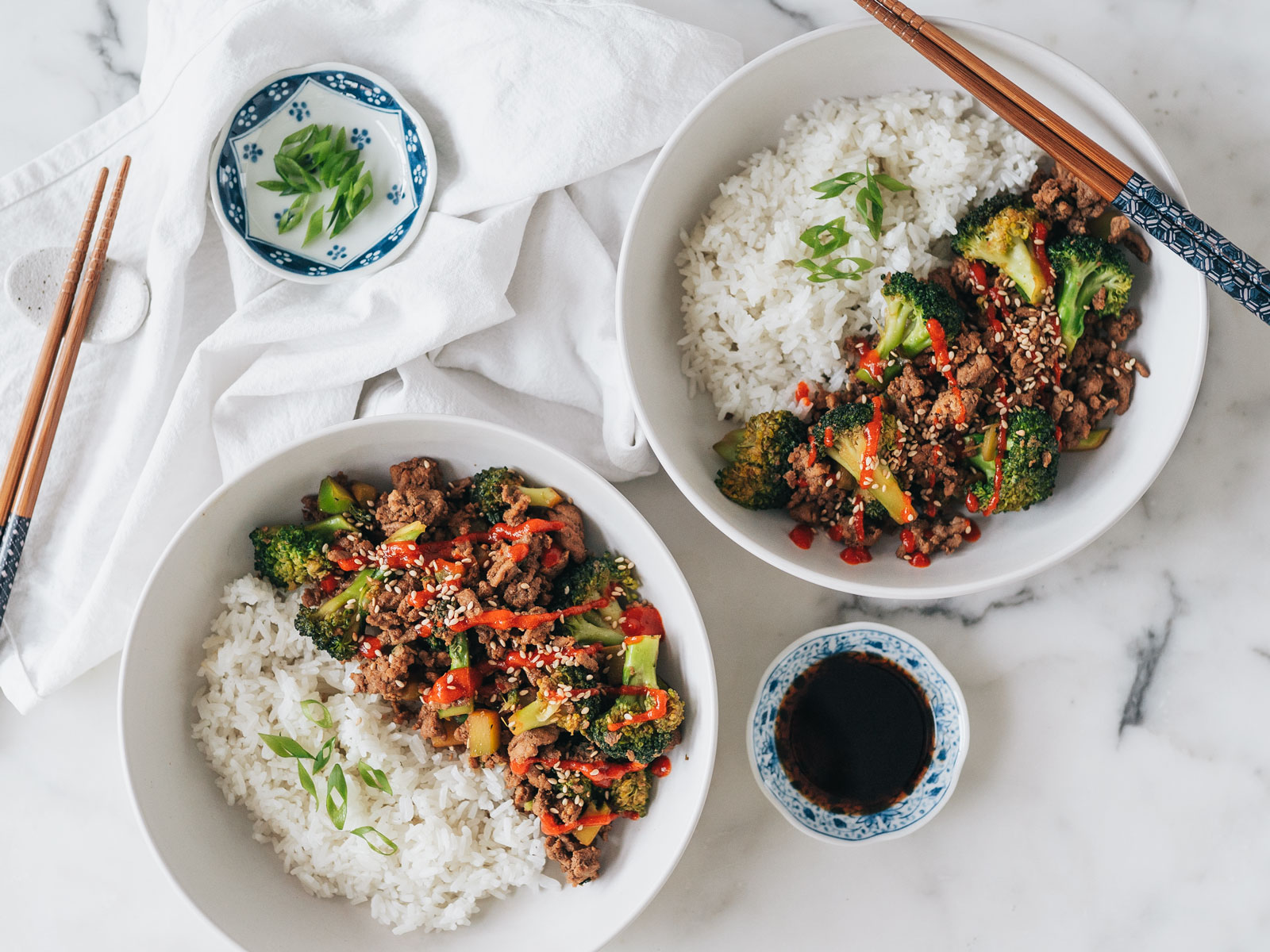 Spicy Honey Soy Turkey Protein Bowl - Chloe Ting Recipes