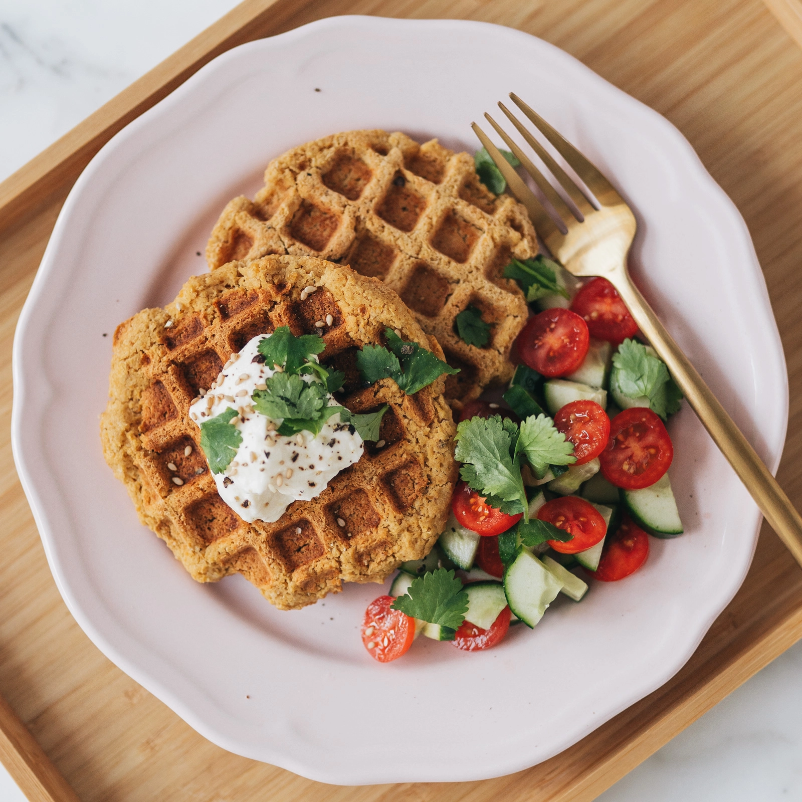 Falafel Waffles - Chloe Ting Recipes
